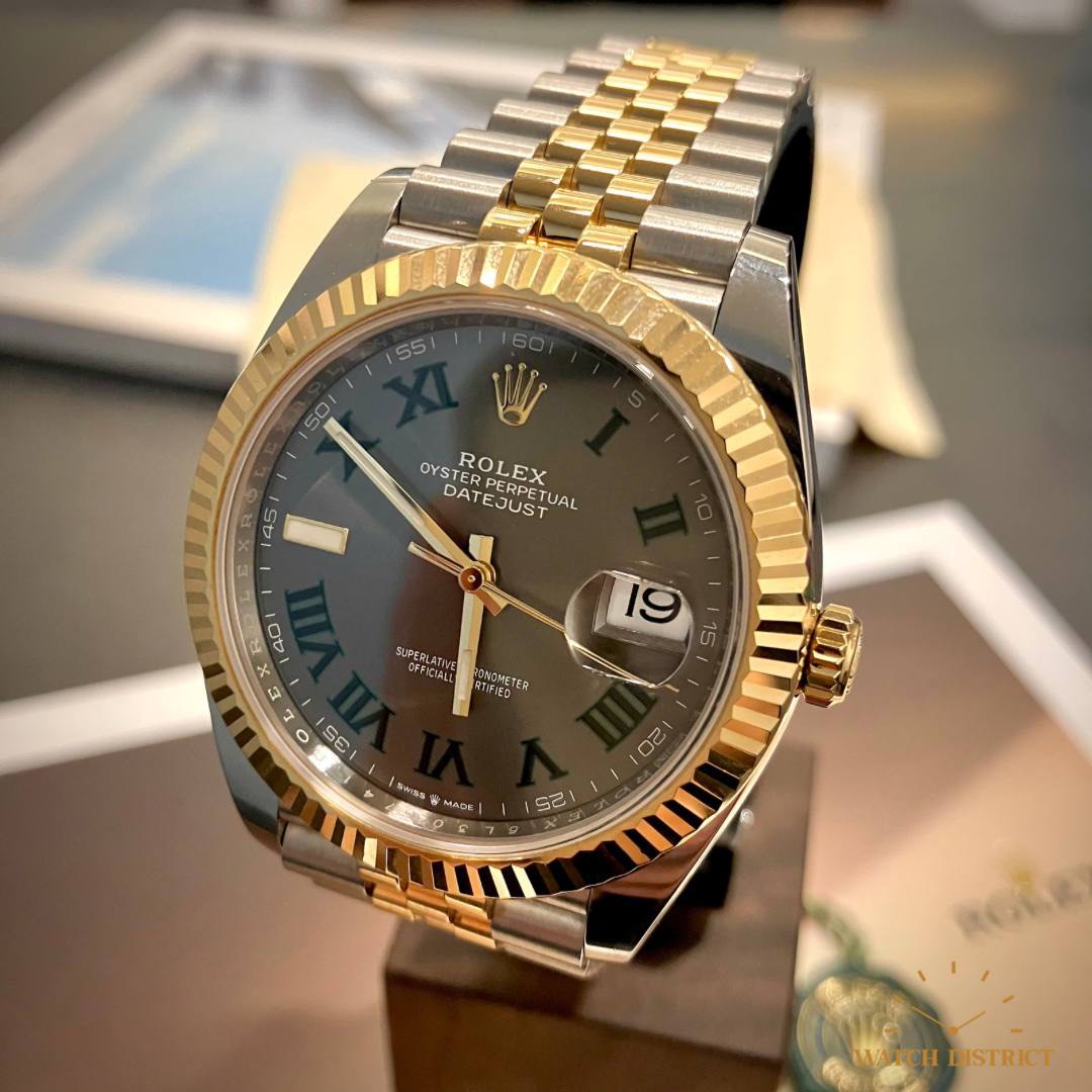 BEST 126333 2021 41mm Rolex OP Datejust Wimbledon Yellow Gold Jubilee ...