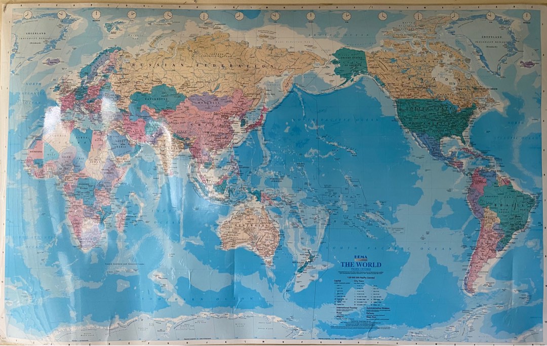 Big World map for the wall, Furniture & Home Living, Home Decor, Wall ...