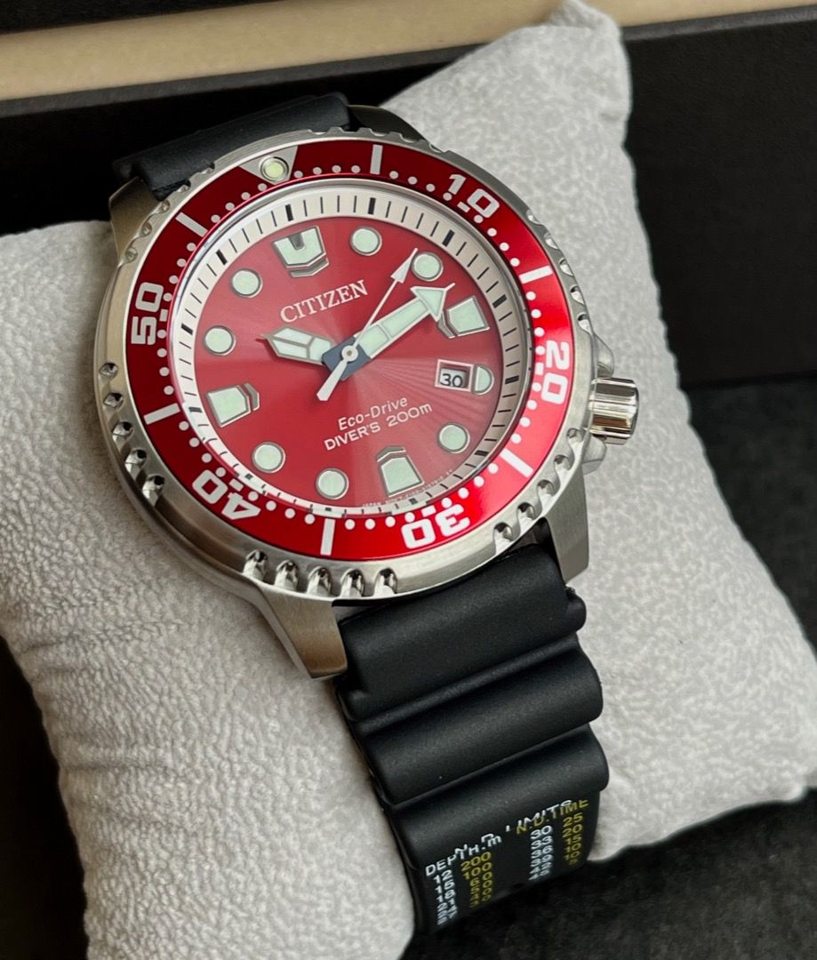 BNEW AUTHENTIC! Citizen Promaster Diver Watch BN0159-15X Eco-Drive Red ...