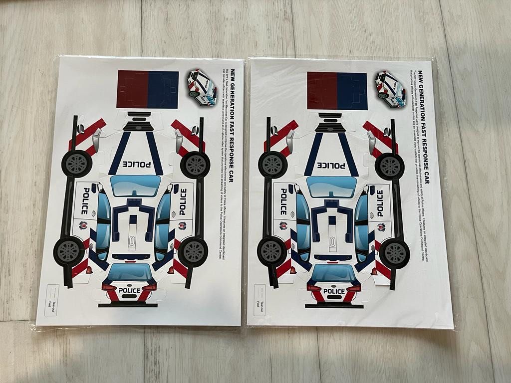 Bnip Singapore Police Spf Vehicles Car Bus Cardboard Cutout Foldable 3d Models Hobbies And Toys