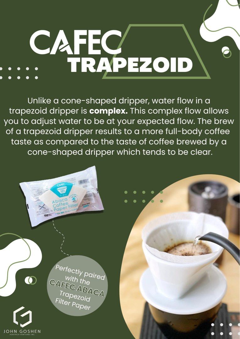 CAFEC ABACA Trapezoid Filter Paper, Furniture & Home Living ...