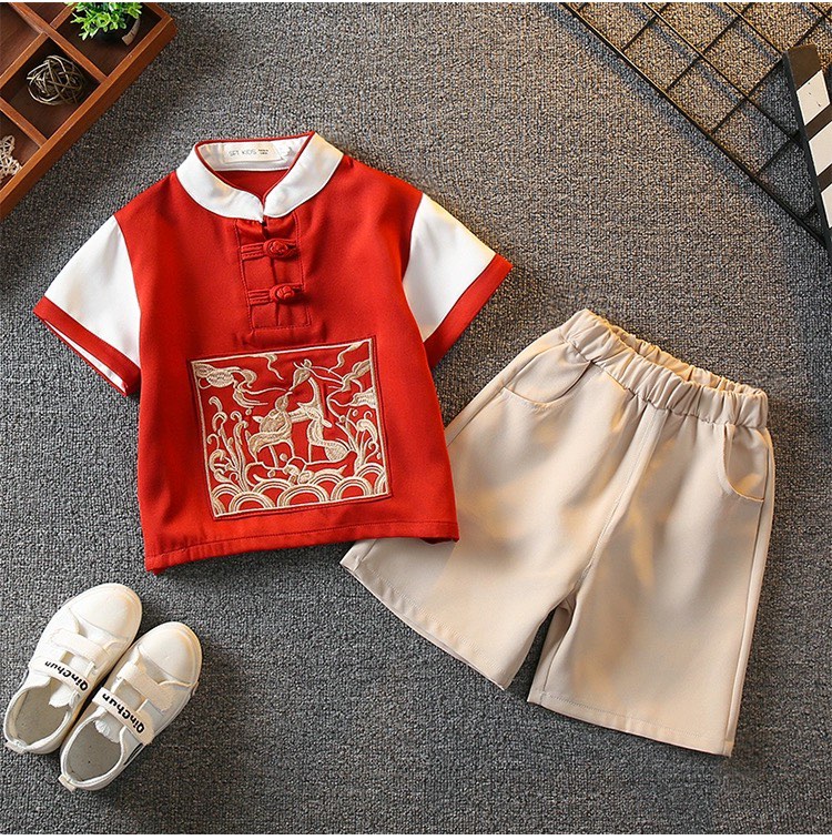 Chinese Traditional Costume Set c/w Short, Babies & Kids, Babies & Kids ...
