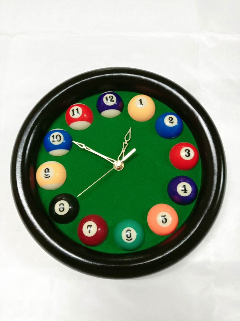 CIRCLE BILLIARD CLOCK, Furniture & Home Living, Home Decor, Clocks on ...