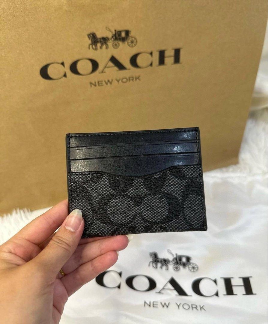 Coach Card Holder, Men's Fashion, Watches & Accessories, Wallets & Card ...