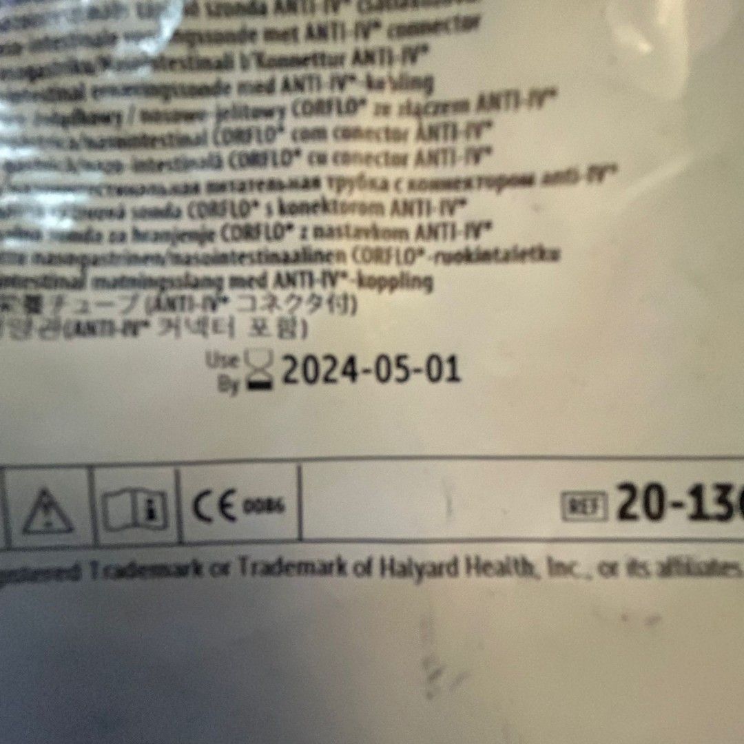 Corflo Nasogastric Feeding Tube Size 12 Fr, Health & Nutrition ...