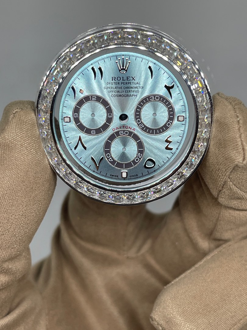 Custom Made Habibi Arabic Dial + Moisannite Diamond Bezel For Rolex ...