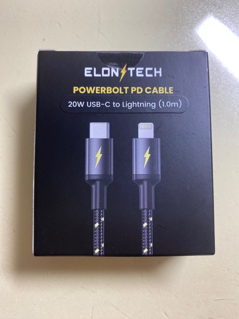Elon Tech PpwerBolt Apple Lightning cable 20W, Computers & Tech, Parts ...