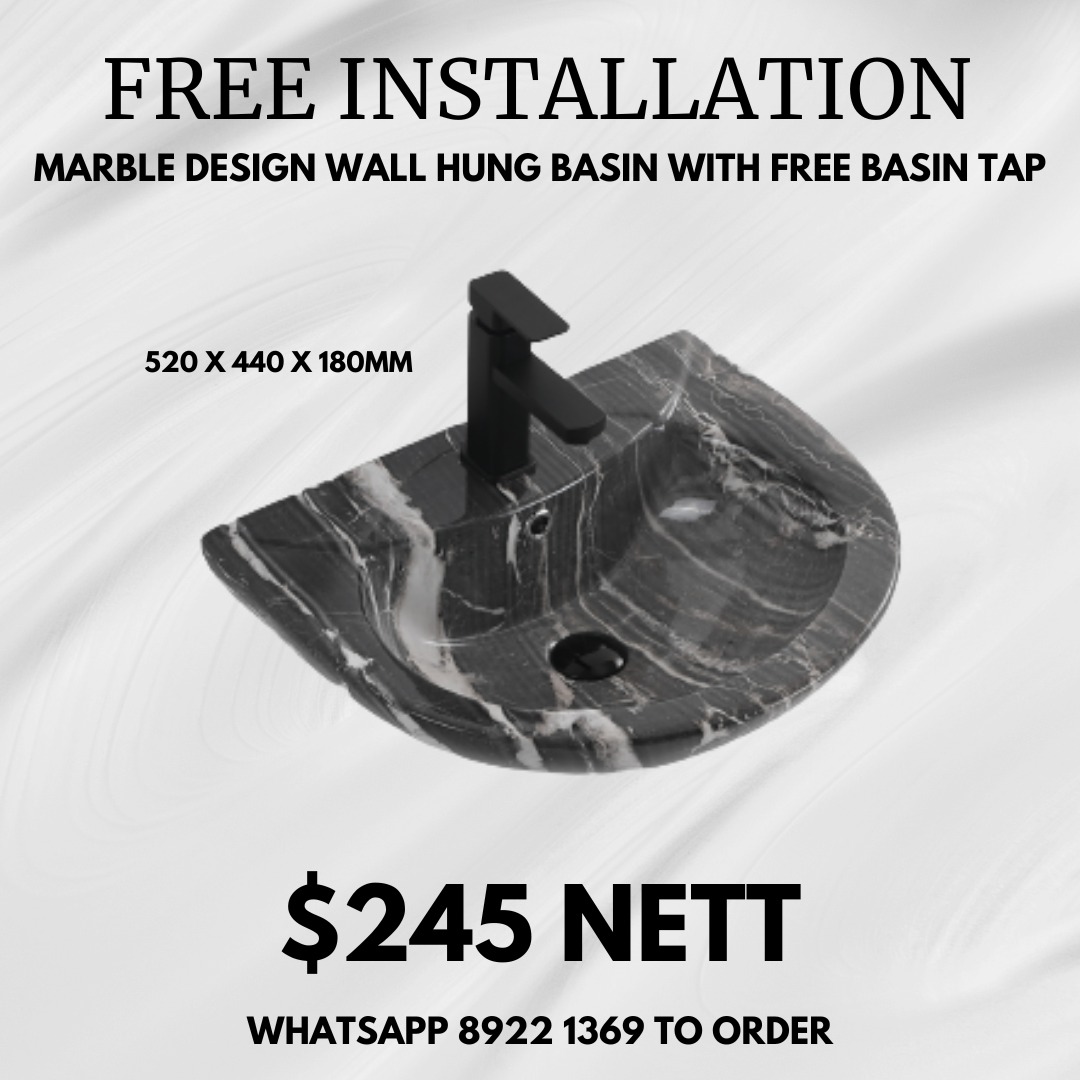 FREE INSTALLATION marble wall hung basin design semi circle half round ...