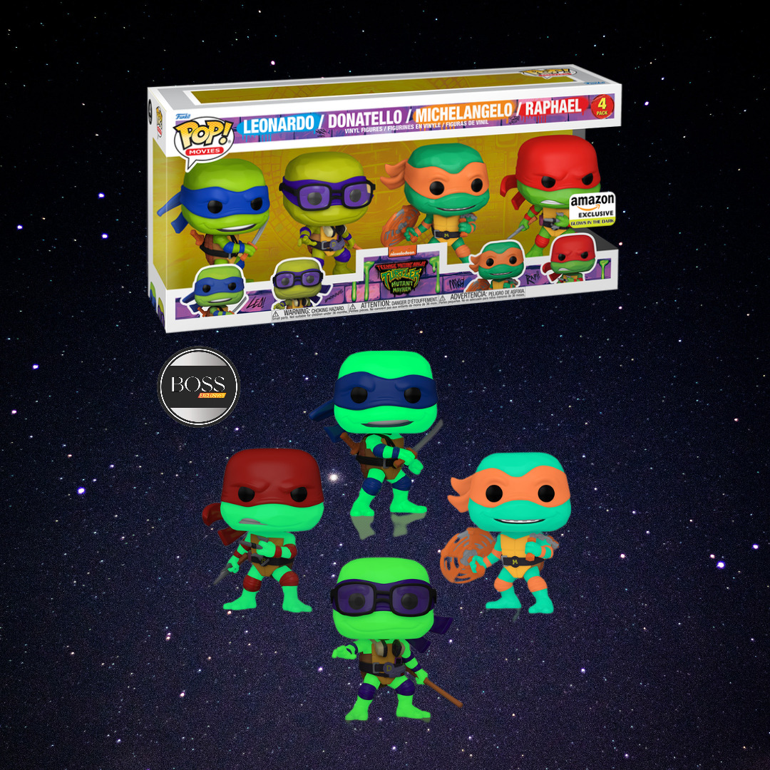 Funko Pop! Teenage Mutant Ninja Turtles Mutant Mayhem (Glow) 4-Pack ...
