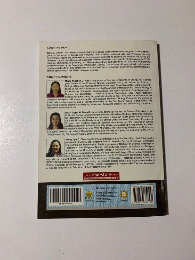 General Biology 1 Book for Grade 11 SHS (Rex Bookstore), Hobbies & Toys ...