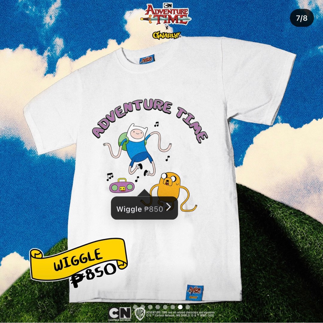 Gnarly Adventure time shirt (Wiggle)(XXS), Men's Fashion, Tops & Sets ...