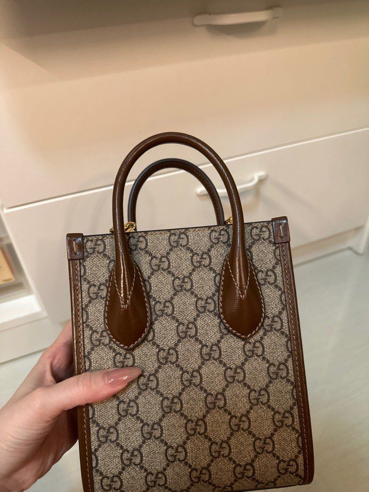 GUCCI MINI TOTE BAG WITH INTERLOCKING G, Luxury, Bags & Wallets on ...