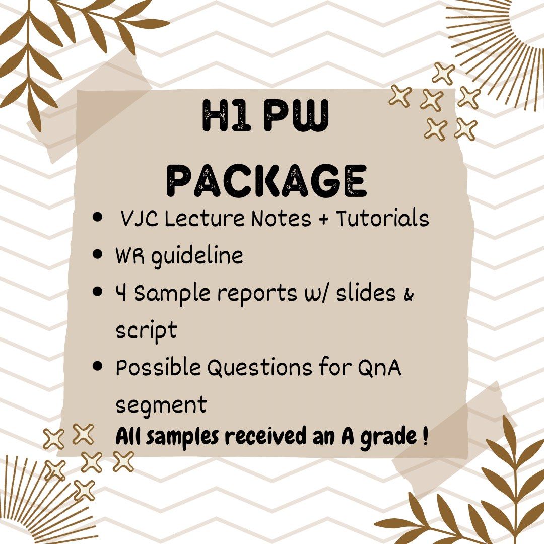 H1 Project Work Samples, Hobbies & Toys, Books & Magazines, Assessment ...