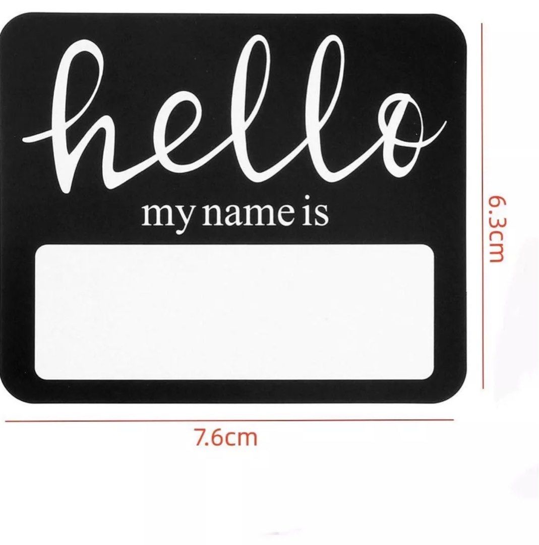 Hello My Name is Sticker Tag, Hobbies & Toys, Stationery & Craft, Other ...