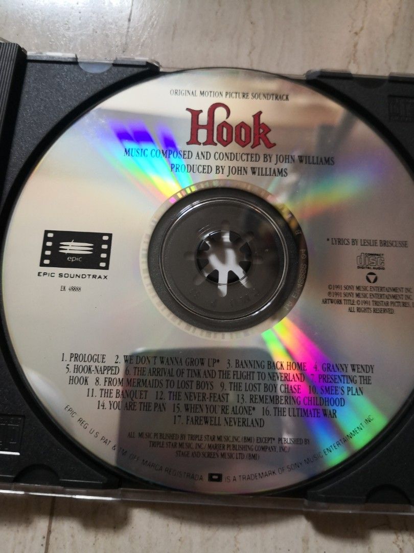 Hook Original Soundtrack CD, Hobbies & Toys, Music & Media, CDs & DVDs on Carousell
