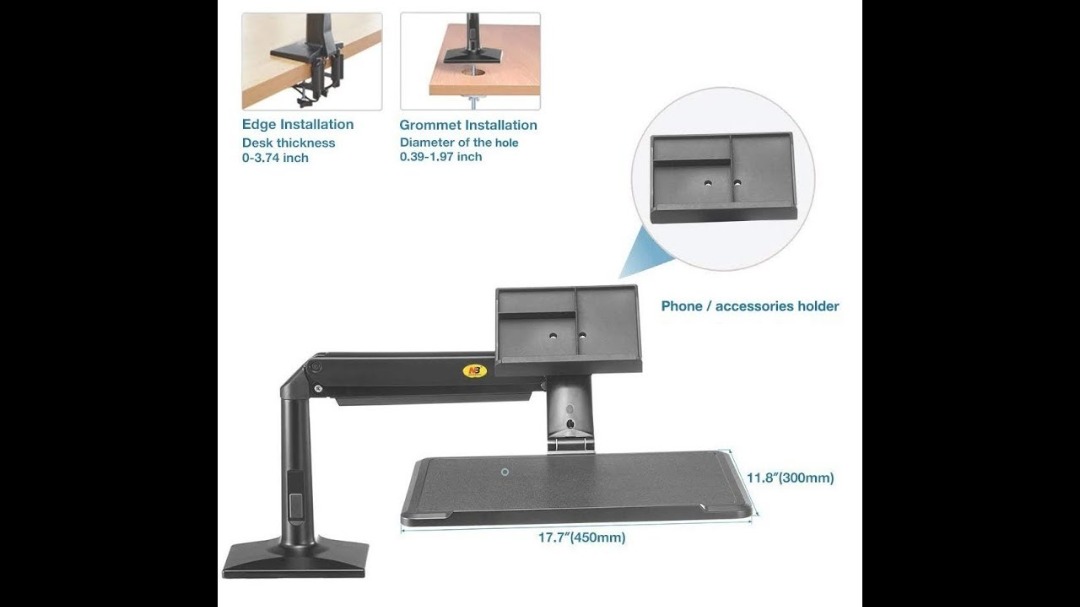 hydraulic monitor laptop arm stand ergonomic FB17, Computers & Tech ...