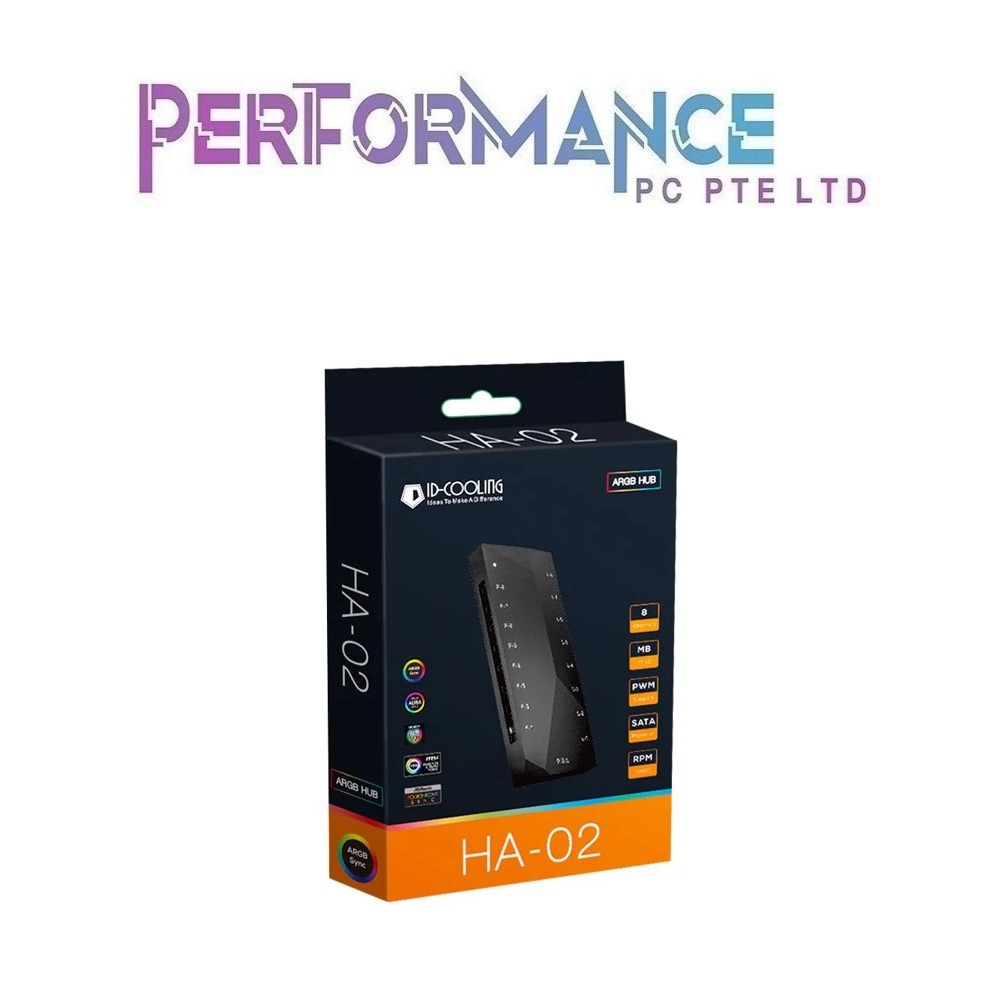 ID-COOLING HA-02, 1 to 8 ARGB + PWM Fan hub (3 YEARS WARRANTY APPLIED ...