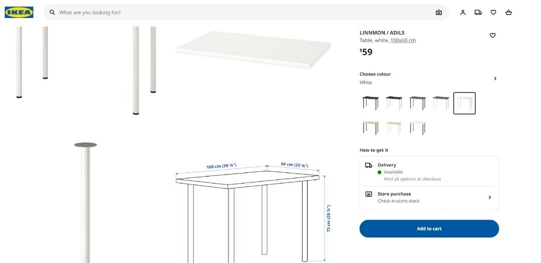 IKEA linnmon table, Furniture & Home Living, Furniture, Tables & Sets ...
