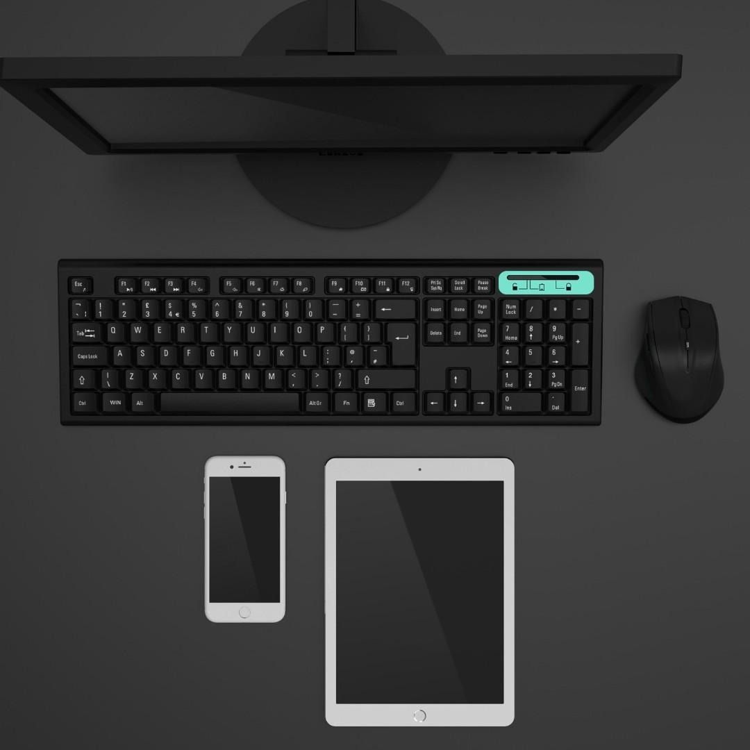 Jelly Comb MK09 Full Size Wireless Keyboard and Mouse (White ...