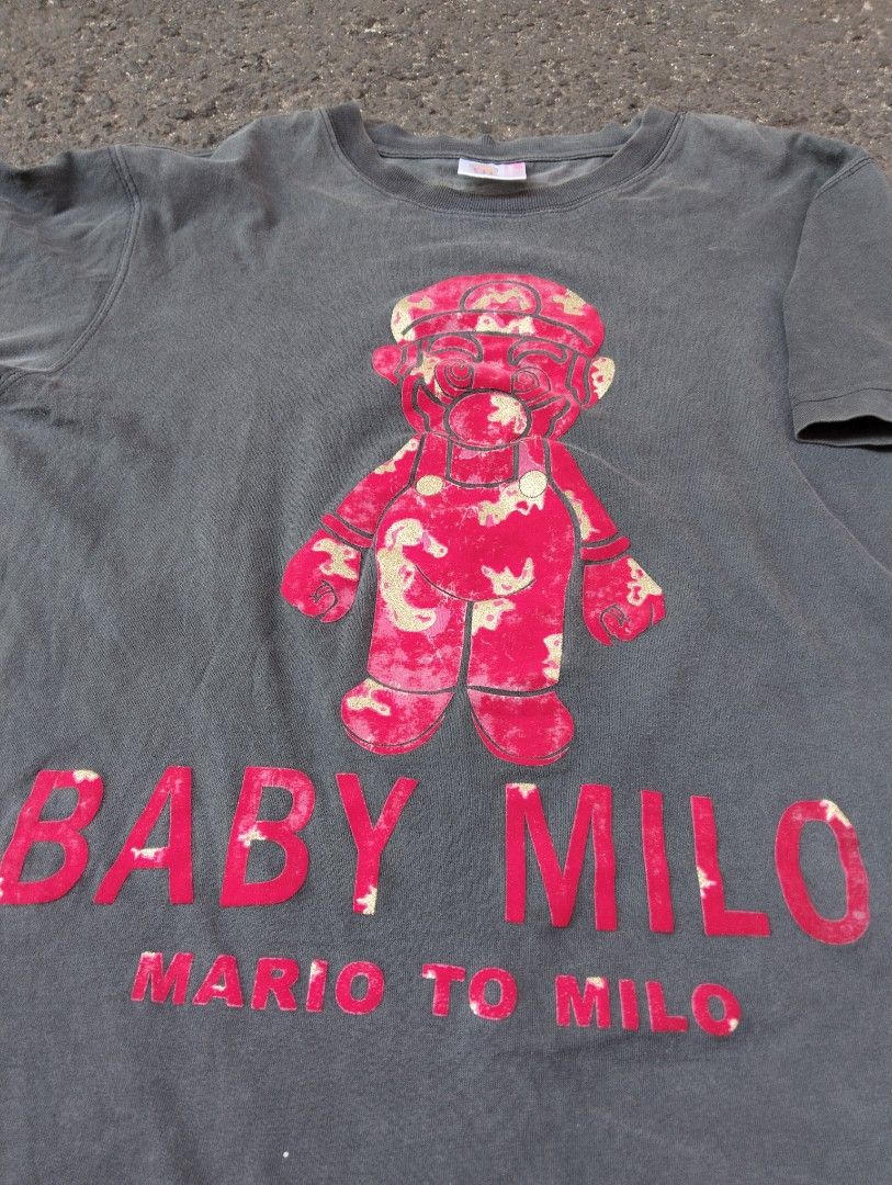 Kaos Vintage bape baby milo super mario on Carousell