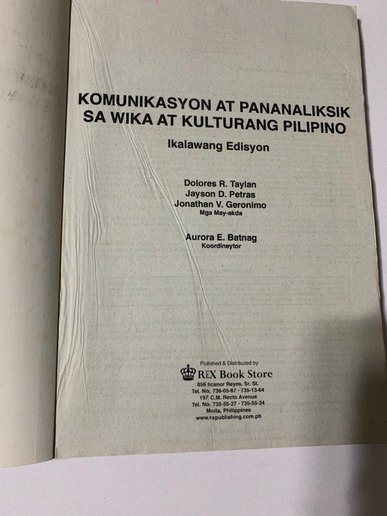 Komunikasyon at Pananaliksik sa Wika at Kulturang Pilipino Book for ...