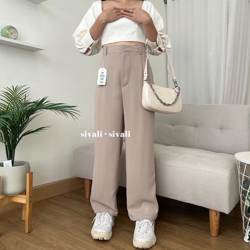 Loose pants hw old money SIVALI celana kerja model jatuh / STRAIGHT ...