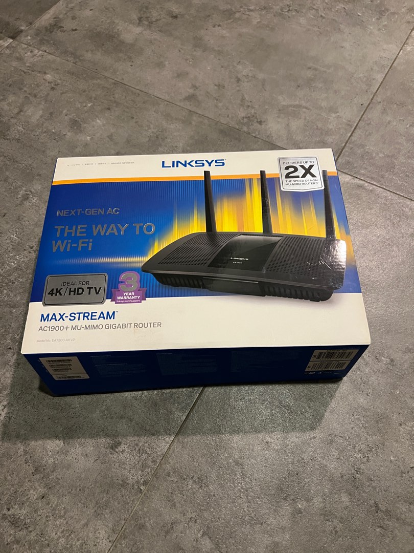 Lynksys Max-Stream AC1900+MU-MIMO Gigabit Router, Computers & Tech ...