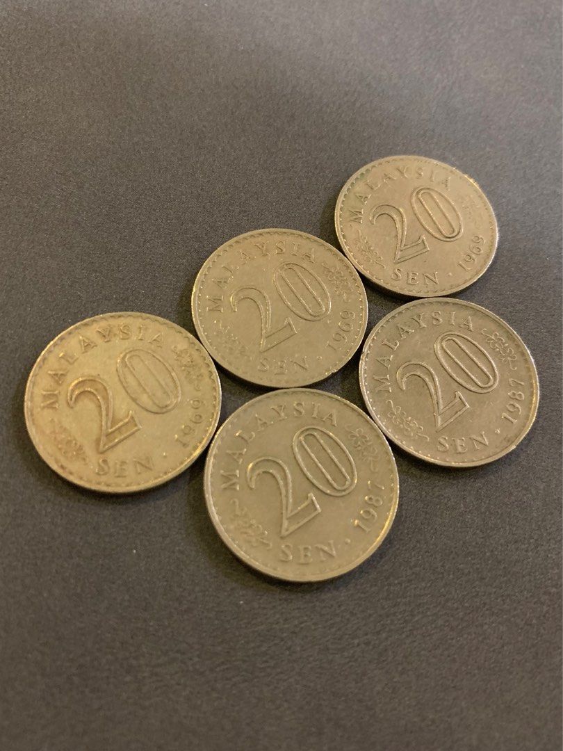 Set of Malaysia 20 sen coin (Parlimen) 1969 & 1987 , Hobbies & Toys ...
