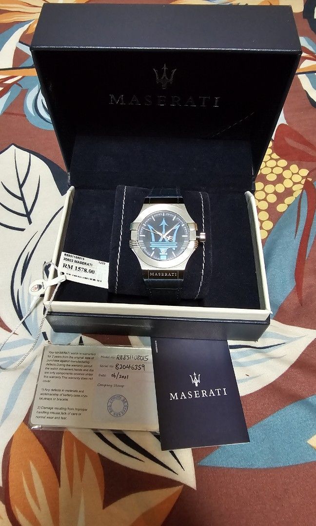 Maserati blue watch (quartz movement), Luxury, Watches on Carousell