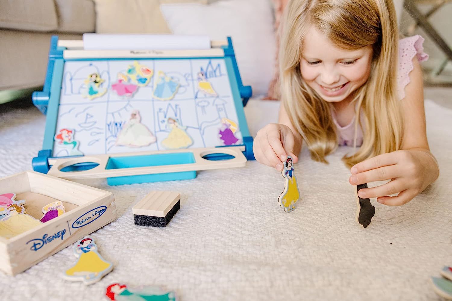 Melissa & Doug Disney Princess Wooden Magnets - 20 Character Magnets ...