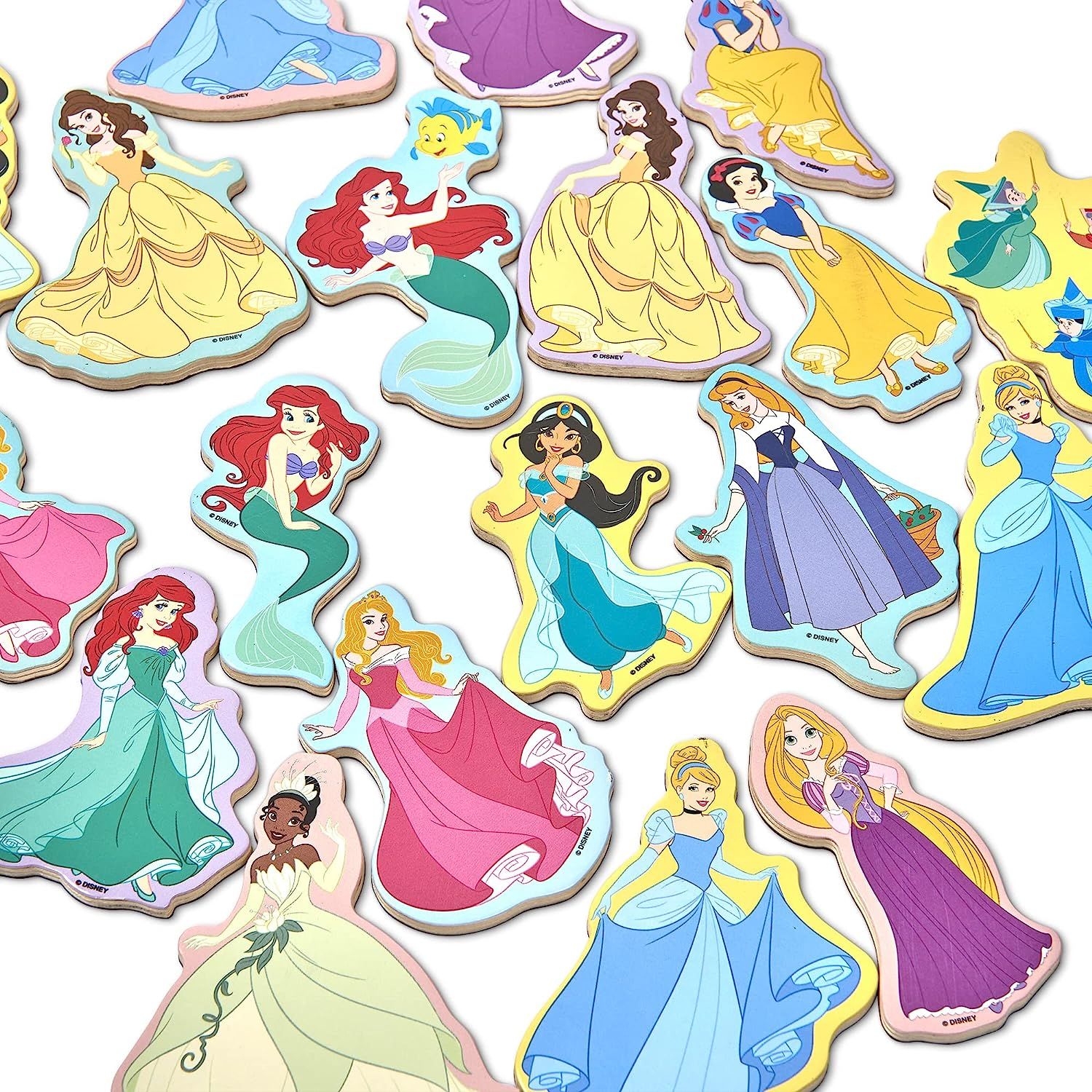 Melissa & Doug Disney Princess Wooden Magnets - 20 Character Magnets ...
