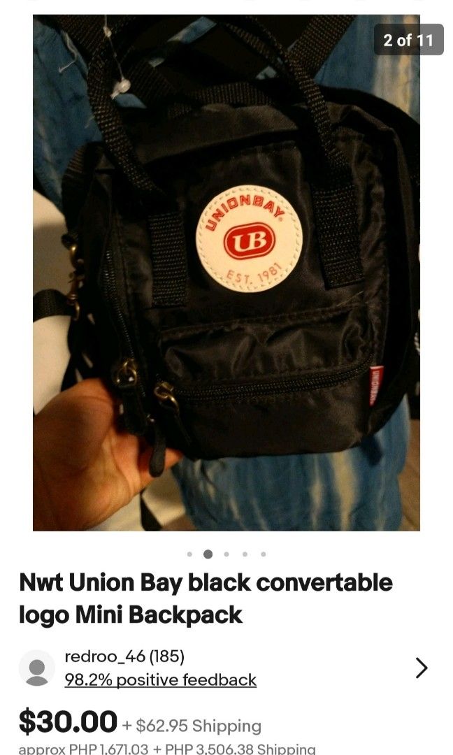 NWT Unionbay Convertible Mini Backpack Black Women on Carousell