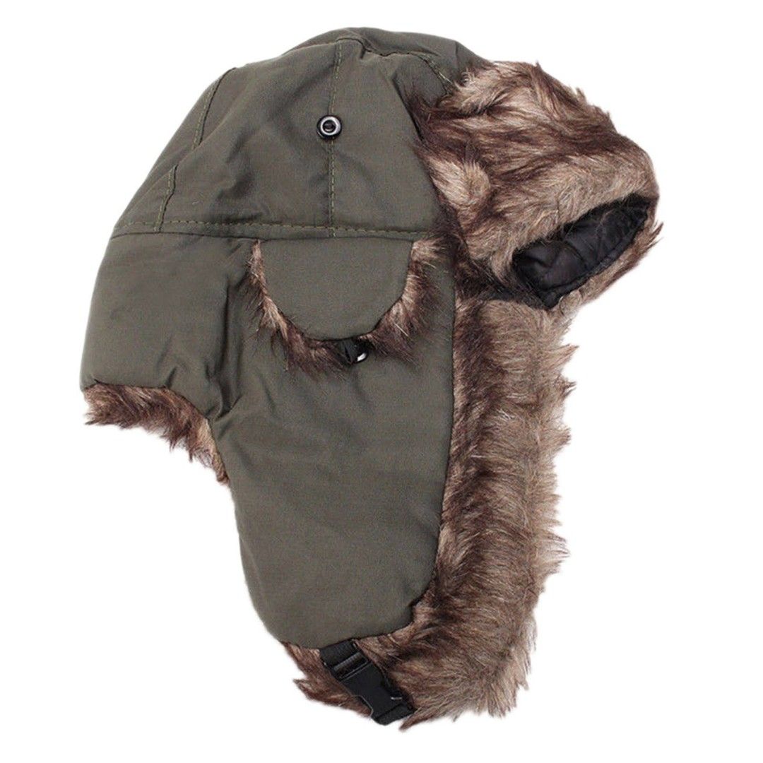 Olive Green Russian Aviator Winter Eskimo Hat, Women's Fashion, Watches ...