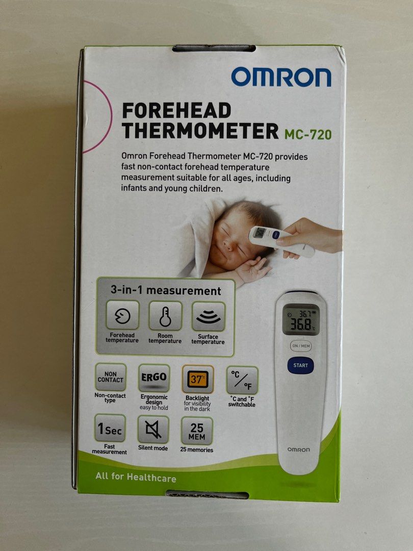 OMRON FOREHEAD THERMOMETER MC-720, Health & Nutrition, Health Monitors ...