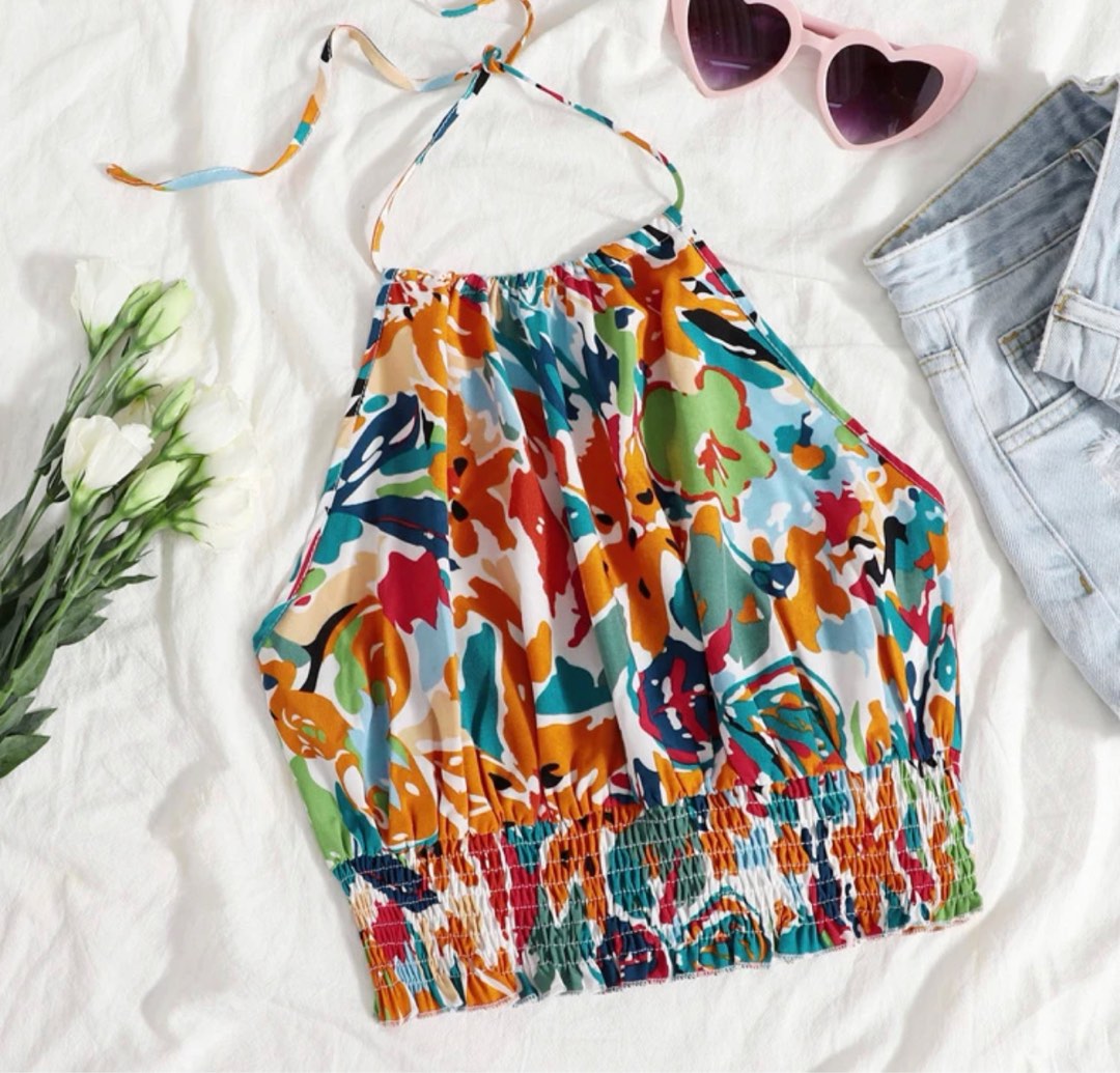 Plus size Backless Shirred Top on Carousell