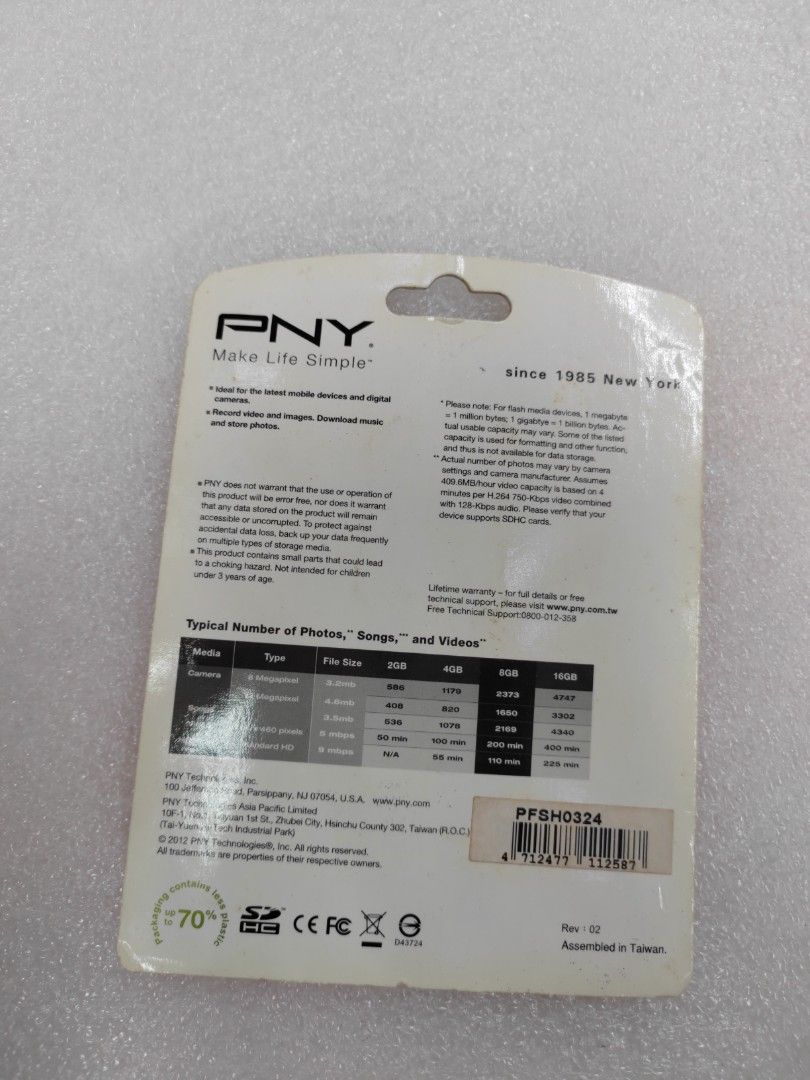 PNY SD SDHC 32 GB Storage Memory card SDClass 4 Speed, Computers & Tech ...