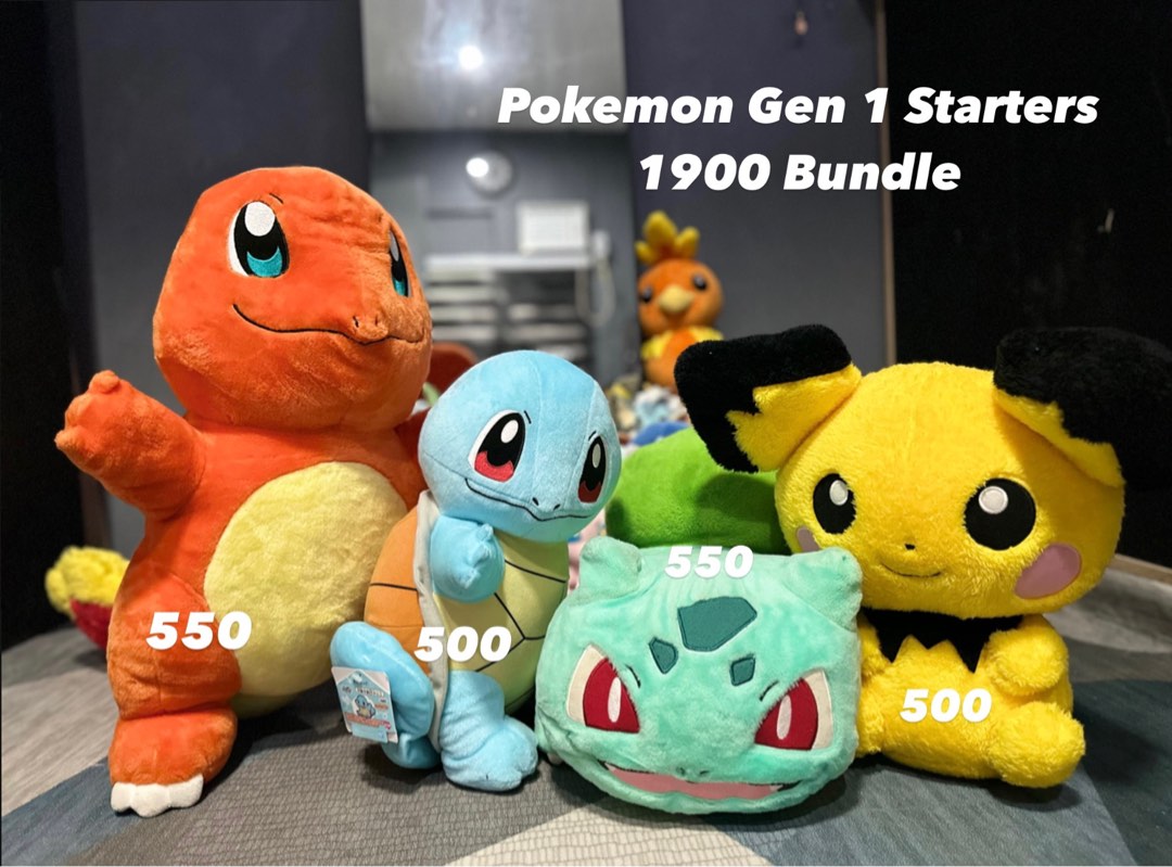 Pokemon Plushies Generation 1 Starters, Hobbies & Toys, Toys & Games on ...