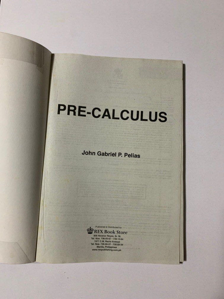 Pre Calculus Book for Grade 11 SHS (Rex Bookstore), Hobbies & Toys ...