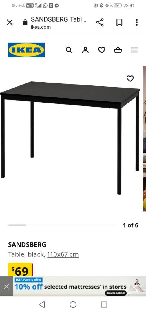 Preloved Ikea Table, Furniture & Home Living, Furniture, Tables & Sets ...