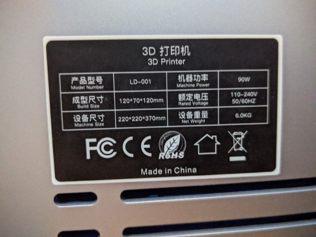 Resin 3D printer LD-001 Creality, Computers & Tech, Printers, Scanners ...