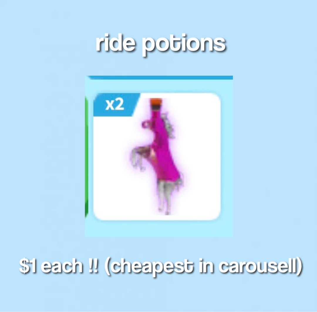 roblox adopt me ride potions! $1 each, Video Gaming, Gaming Accessories ...