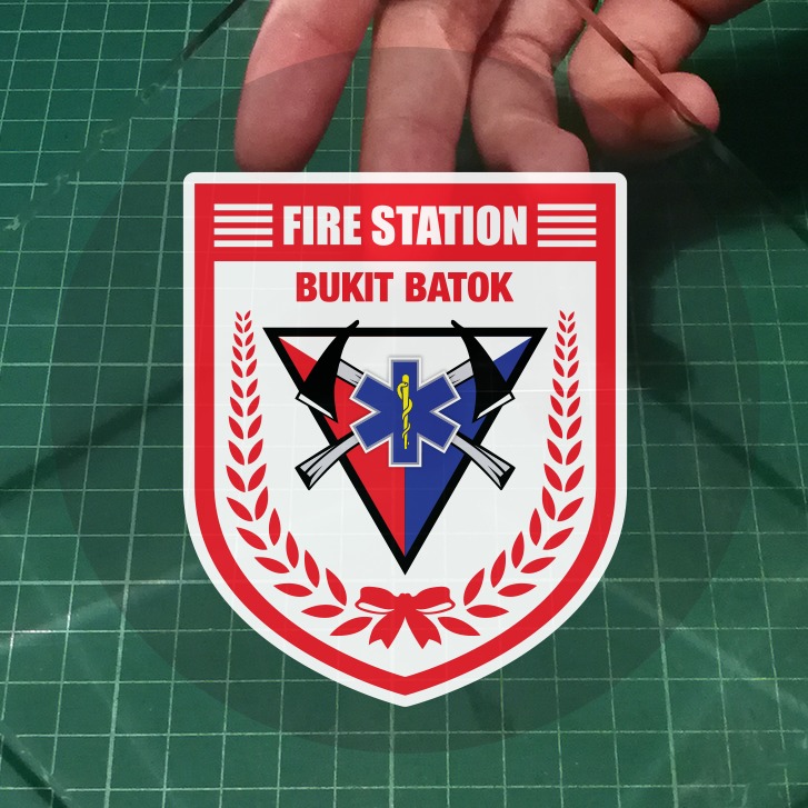 SCDF Bukit Batok Fire Station . Static Cling Car Decals . 11cm diameter ...