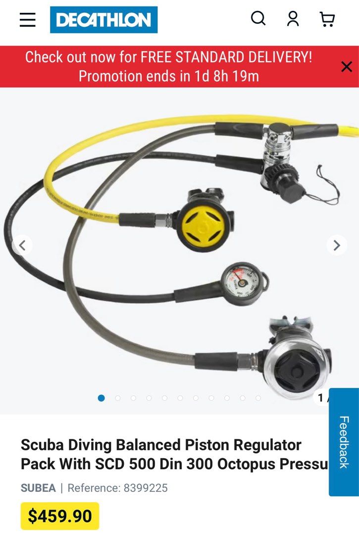 Scuba Diving Balanced Piston Regulator Pack with SCD 500 DIN 300 ...