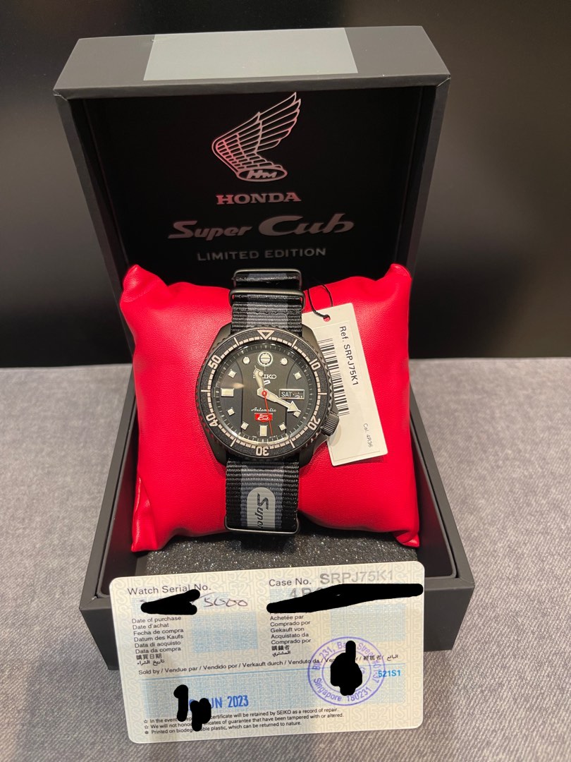 Seiko 5 Honda sport super cub SRPJ75K1, Luxury, Watches on Carousell