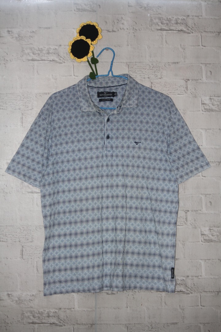 Septwolves Blue & White Polo Shirt for Men, Men's Fashion, Tops & Sets ...