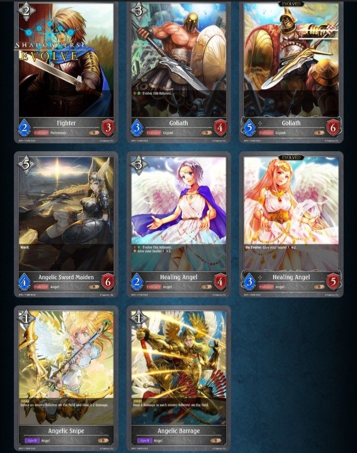 Shadowverse Evolve EN BP01 neutral Gold Silver Bronze playset ...