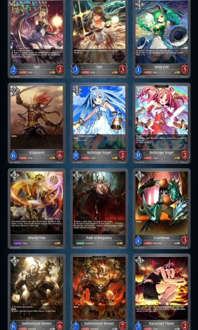 Shadowverse Evolve EN BP01 neutral Gold Silver Bronze playset ...