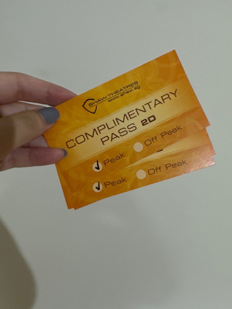 Shaw Movie Ticket (Peak) x 3, Tickets & Vouchers, Vouchers on Carousell