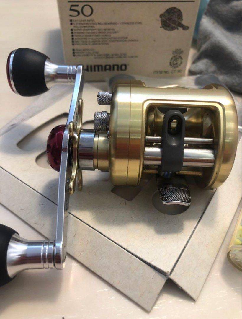 Shimano Calcutta 50 w/ Studio Ocean Mark 105mm Handle, Sports Equipment ...