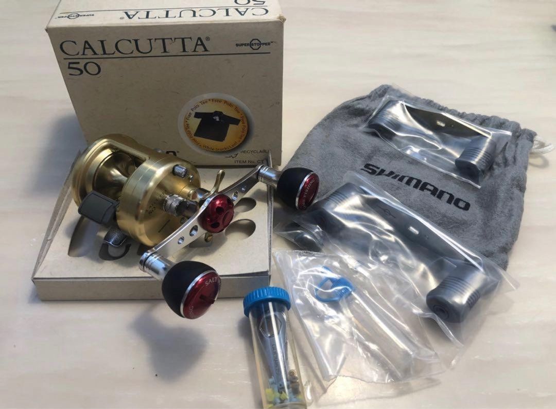 Shimano Calcutta 50 w/ Studio Ocean Mark 105mm Handle, Sports Equipment ...